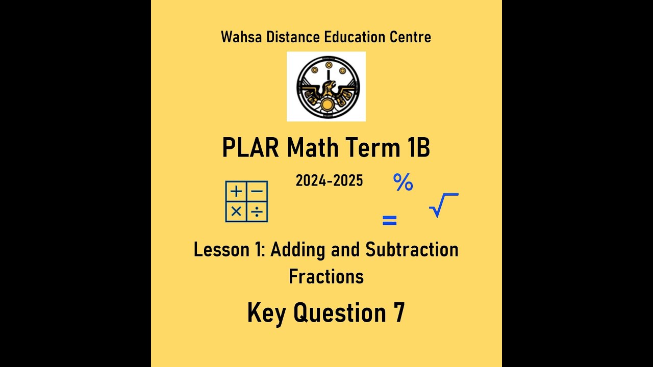 PLAR Math Lesson 1, Key Question 7 - YouTube