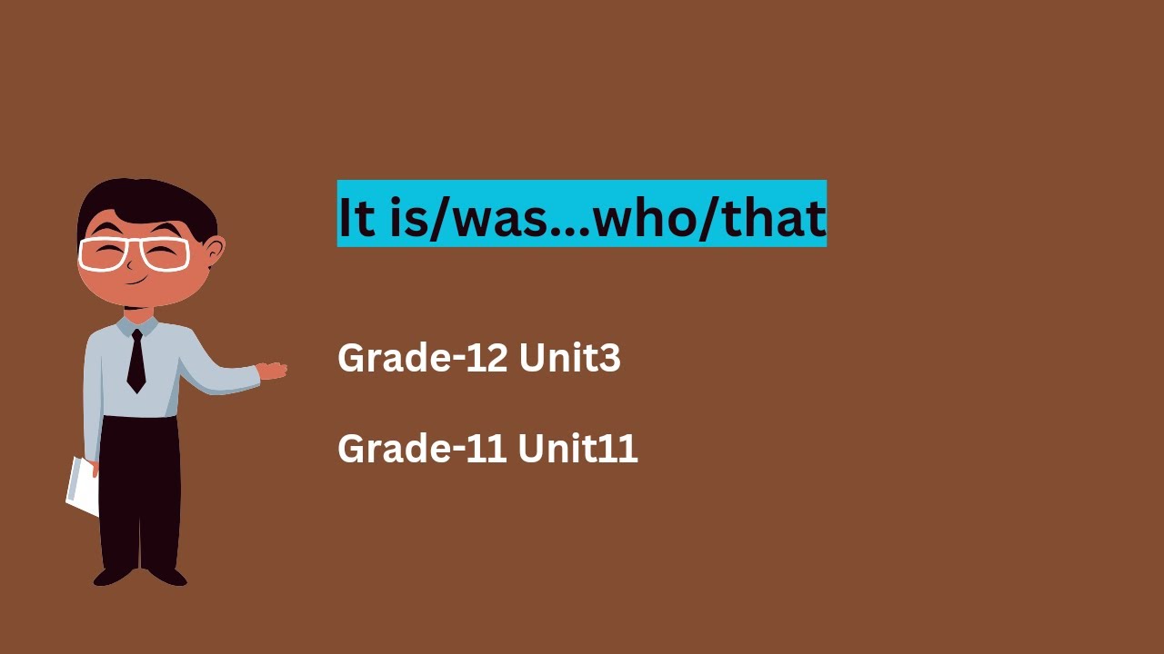 It is/was...who/that - YouTube
