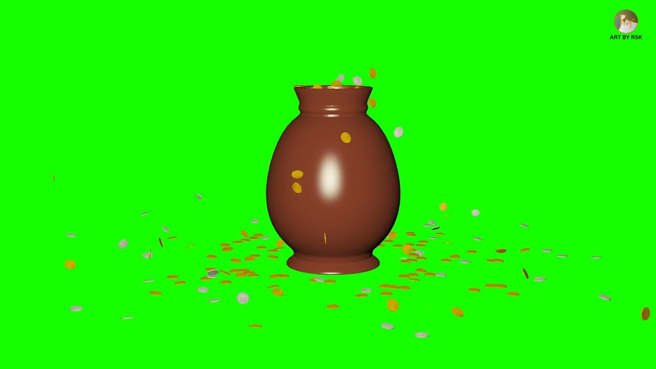 falling coins green screen | Diwali Kalash | Dhanteras falling coins ...