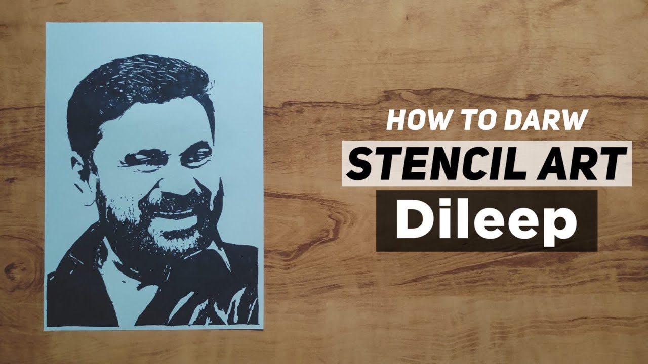 Dileep Stencil Art | How to draw | Malayalam - YouTube