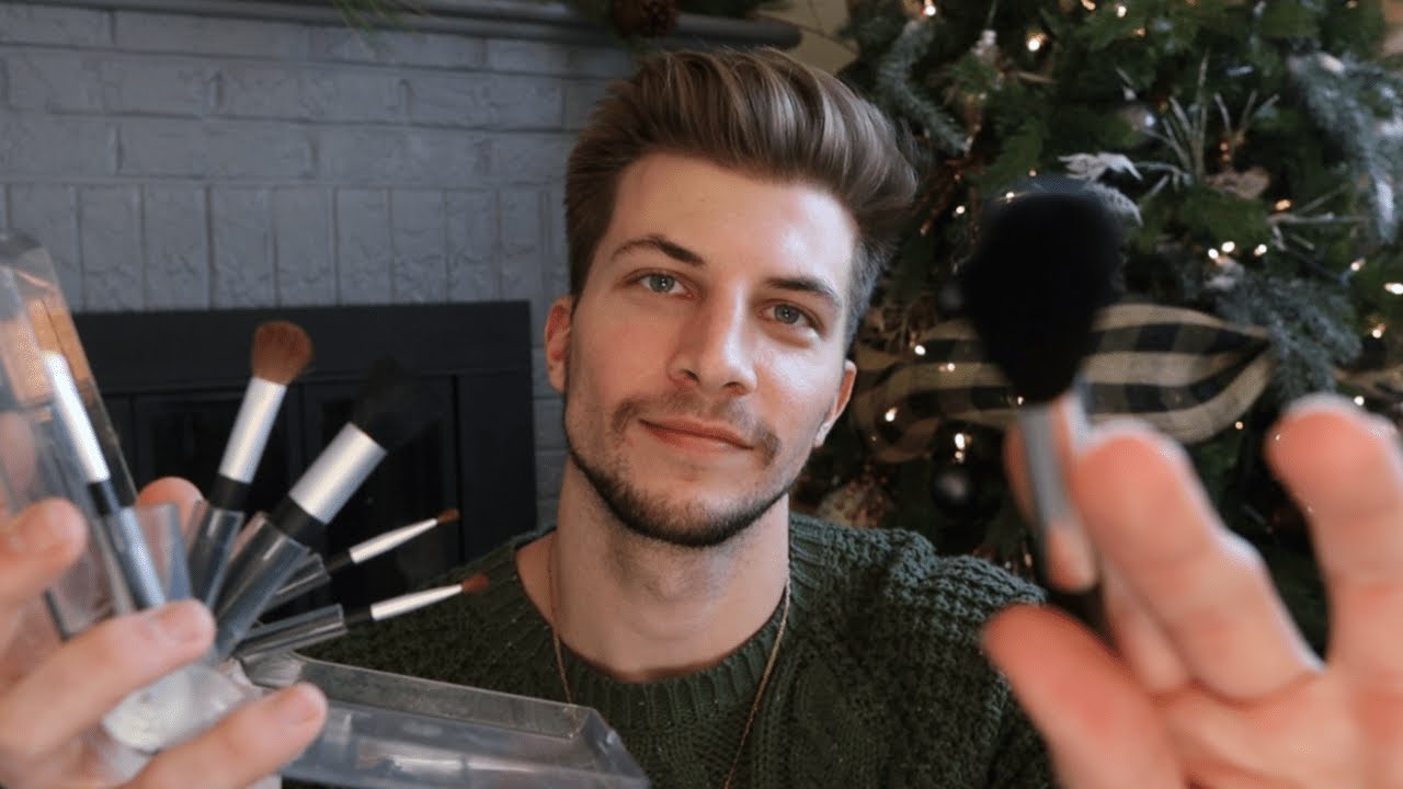 ASMR Doing Your Makeup for Christmas | Makeup ASMR - YouTube