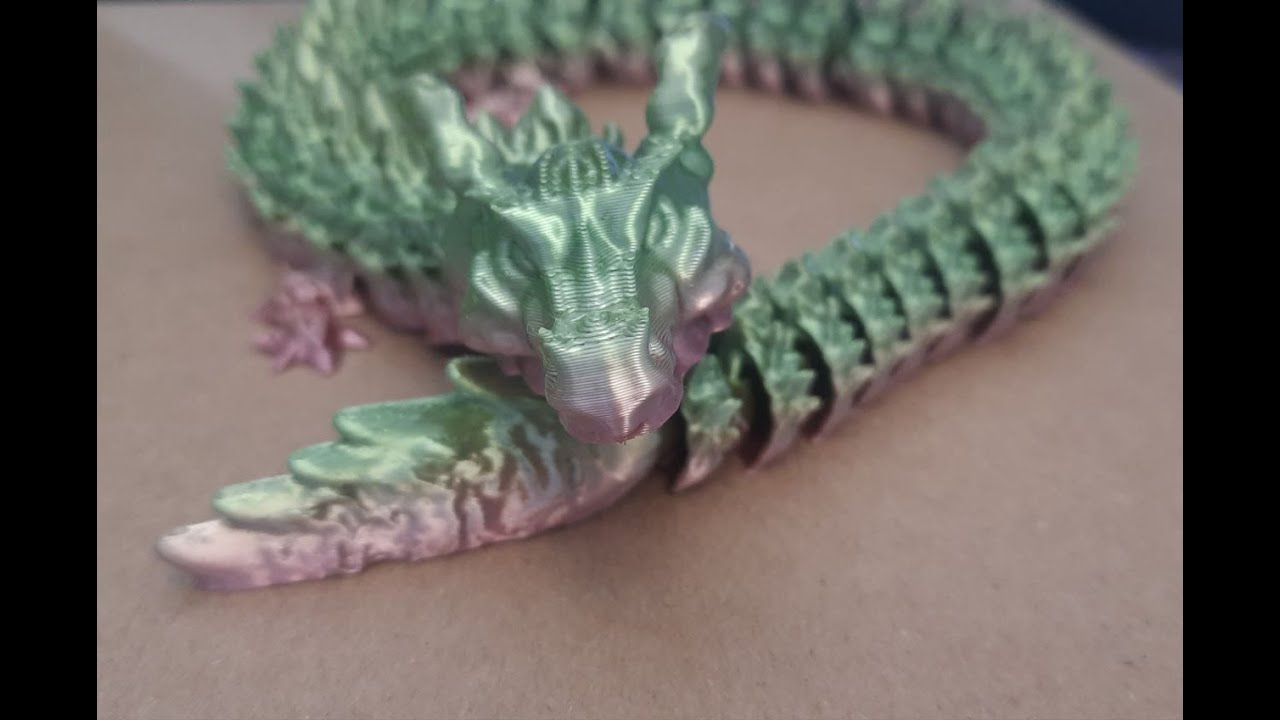 ARTICULATED flame dragon. Bambu lab x1 carbon timelapse. - YouTube