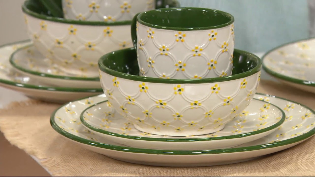 Temp-tations Old World Infinity 16-Piece Dinnerware Set on QVC - YouTube