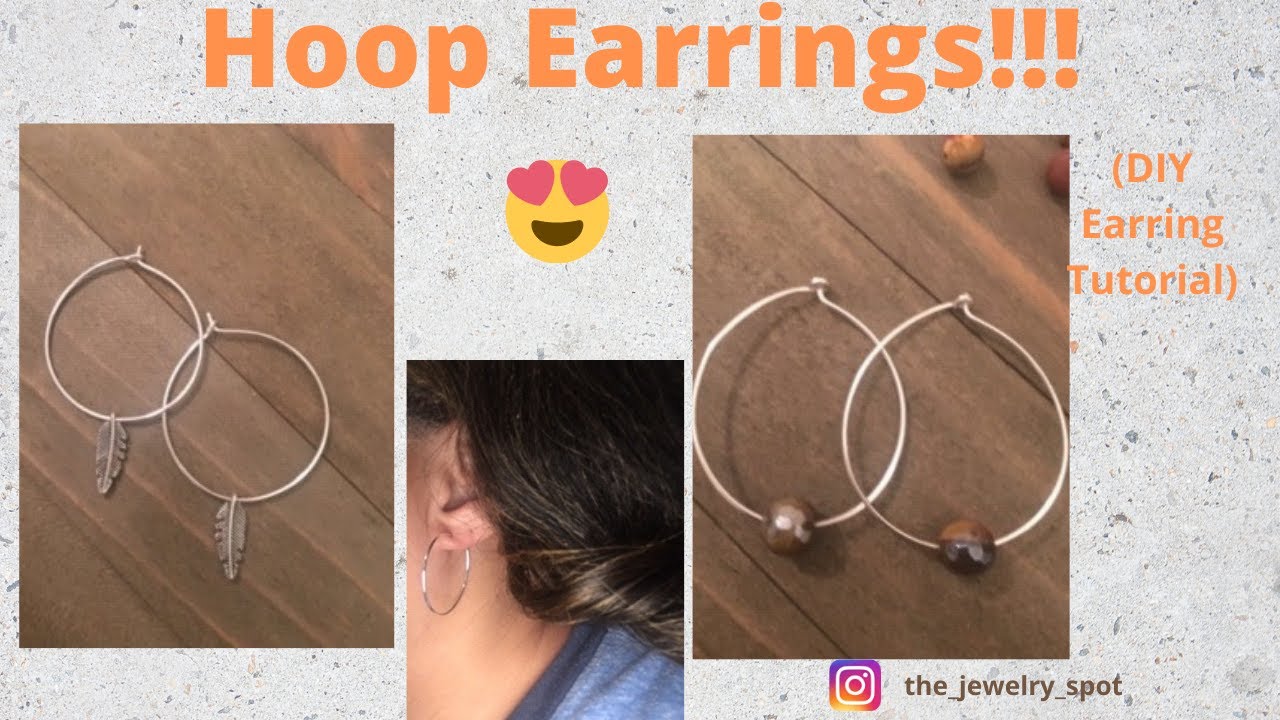 HOW TO MAKE HOOP EARRINGS!!!, DIY Hoop Earrings, Gemstone Hoop Earrings ...