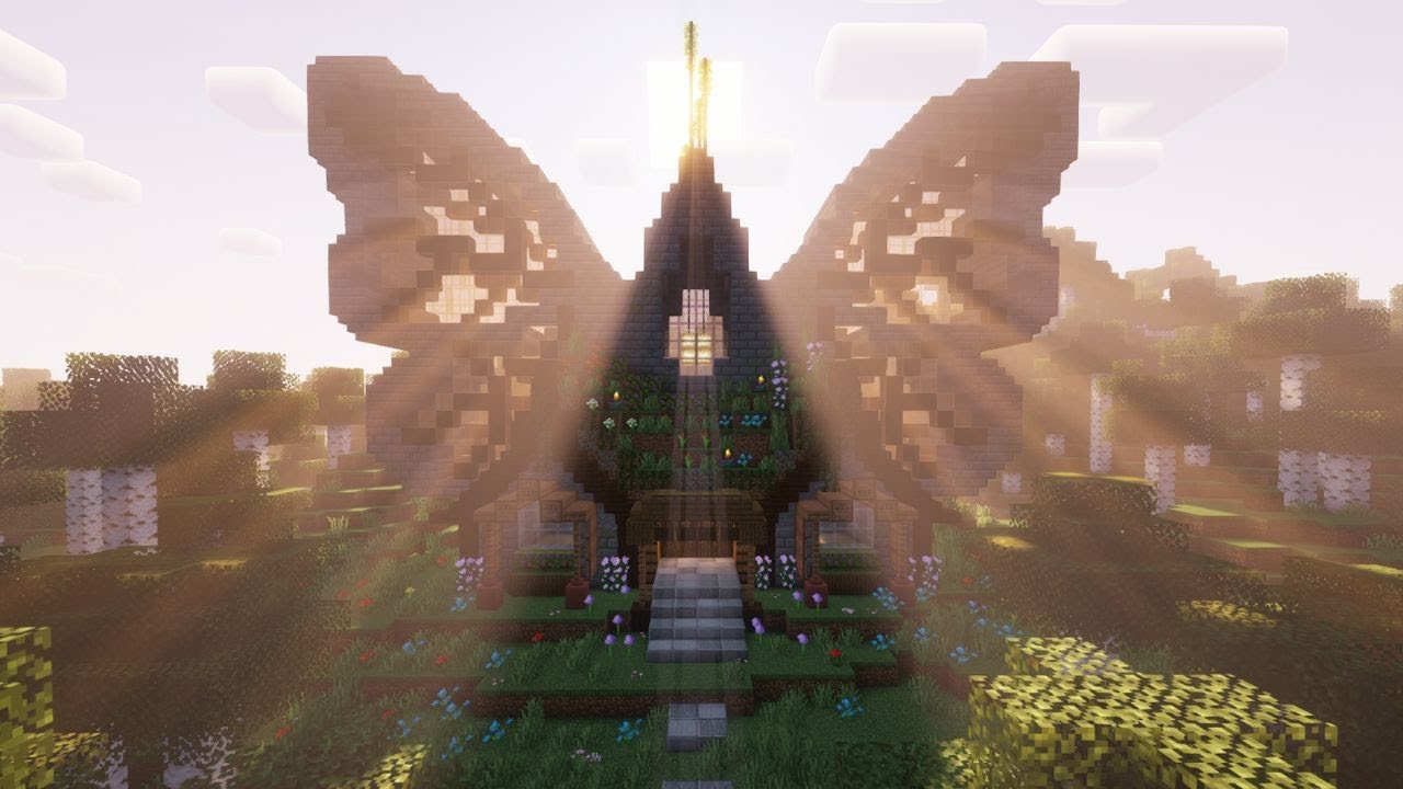 Minecraft: Building a Fairy Tale Butterfly House - YouTube