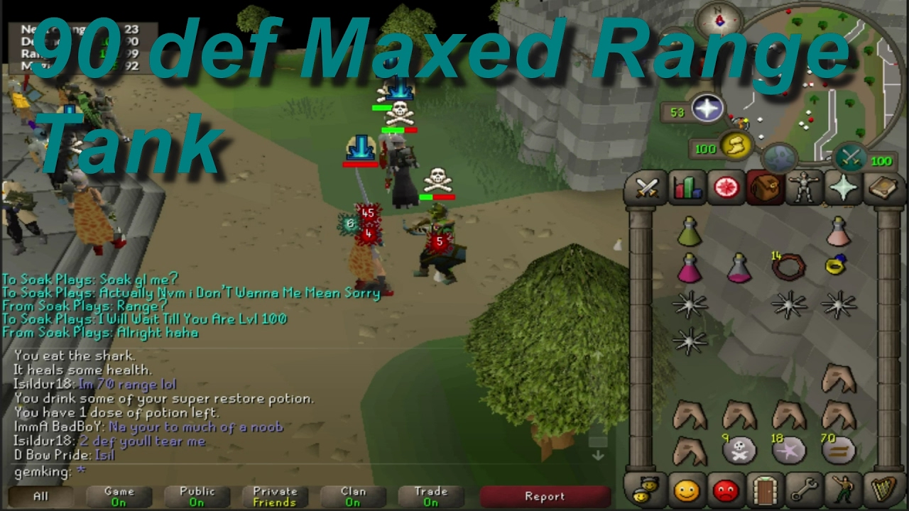 Oldschool Runescape 90 Def Maxed Ranged Tank/Crystal Bow/Tanky Melee ...