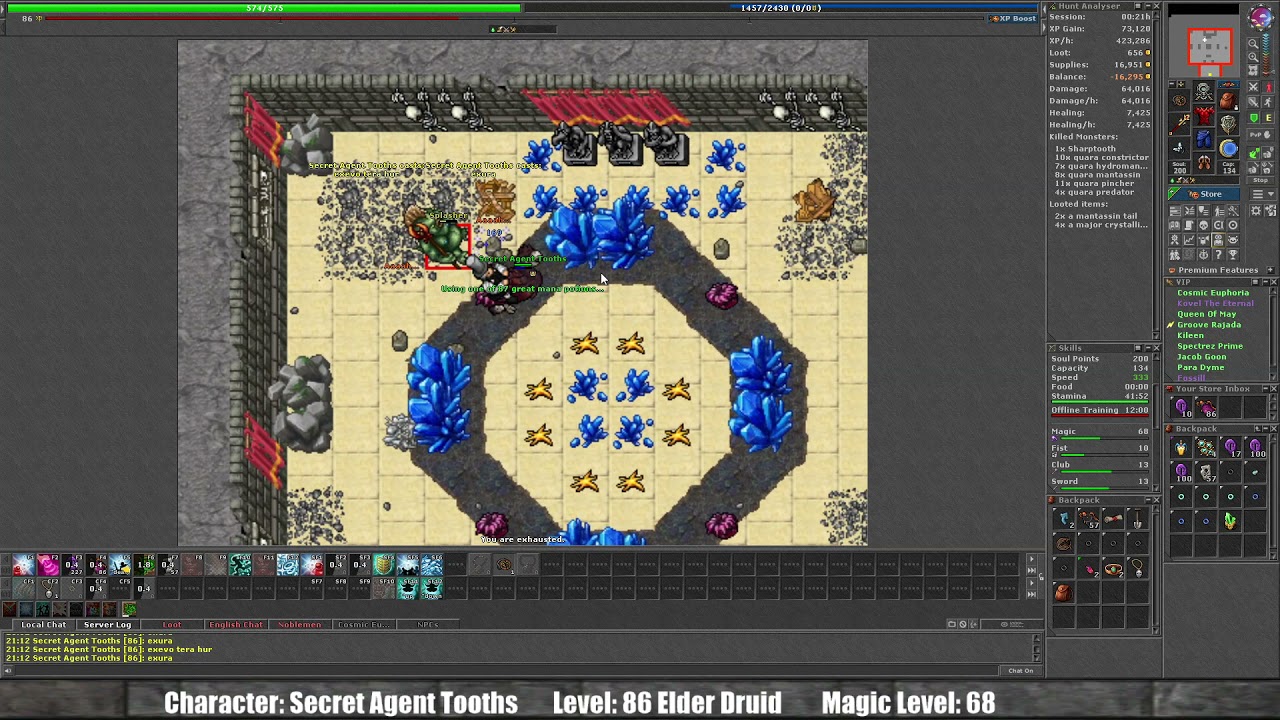 Tibia - Druid Level 8 to 100 (Episode 47, In Service of Yalahar Mission ...