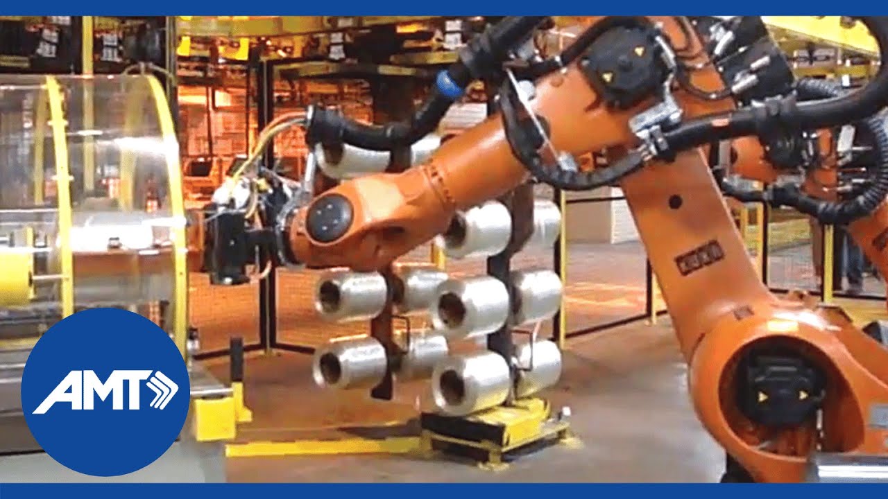 Automated Fiberglass Spool Handling with KUKA Robots - YouTube