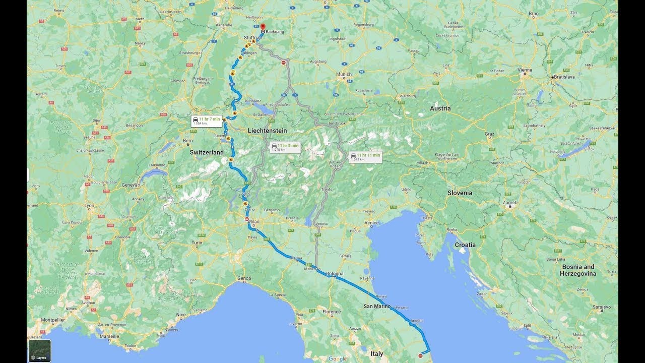 TIMELAPSE Italy to Germany 4K Italian Traffic, Swiss Alps and driving ...