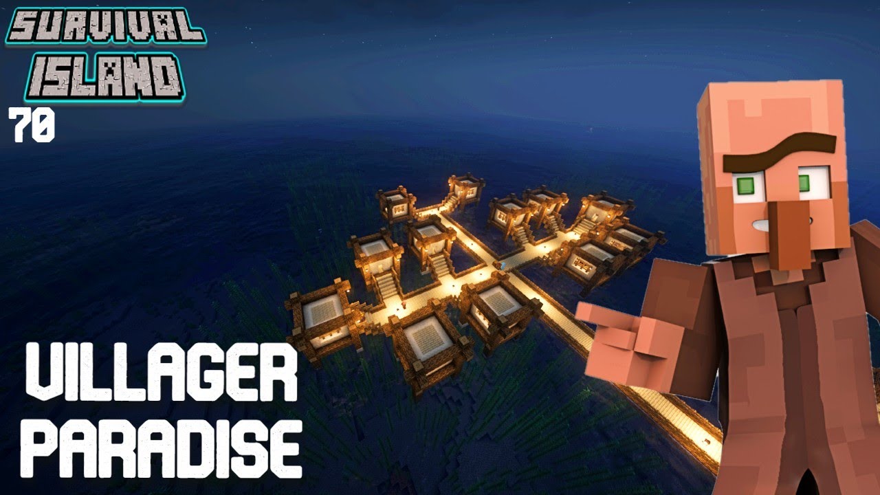 Creating a VILLAGER PARADISE - Minecraft Survival Island Ep:70 - YouTube