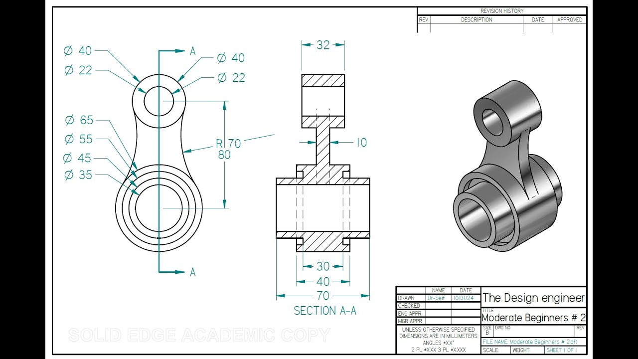 Solid Edge 2024 Tutorial - Moderate Beginners # 2 - YouTube