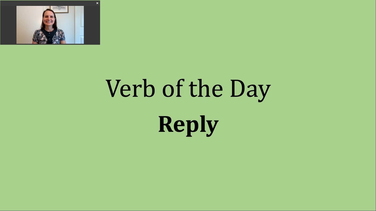 Verb of the Day - Reply - YouTube