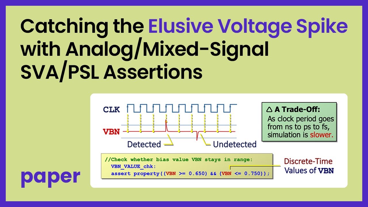 Catching the Elusive Voltage Spike with Analog/Mixed-Signal SVA/PSL Assertions - YouTube