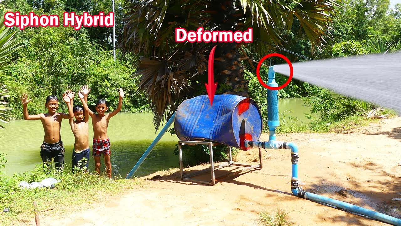 We turn PVC pipe to Hight speed Siphon system without electricity easy ...