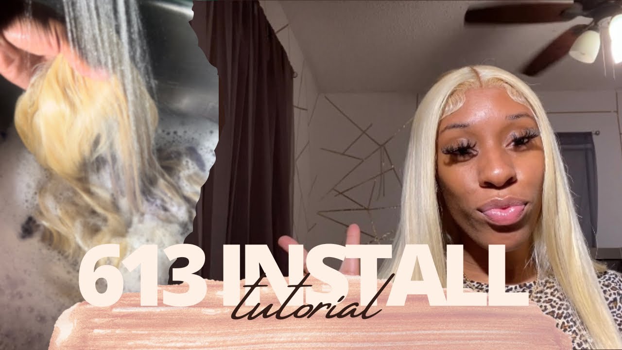 613 Amazon wig install tutorial | How to tone 613 hair ashe blonde ...
