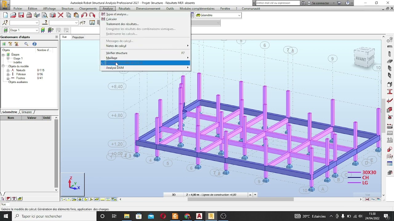 CONCEPTION D'UN BATIMENT R+2 SUR ROBOT STRUCTURAL - YouTube
