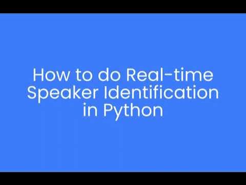 How to: Real-Time Speaker Recognition with Eagle Using Python - YouTube