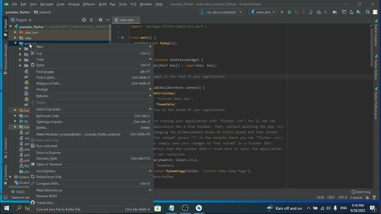 How to Enable open for editing in android studio in Flutter - YouTube