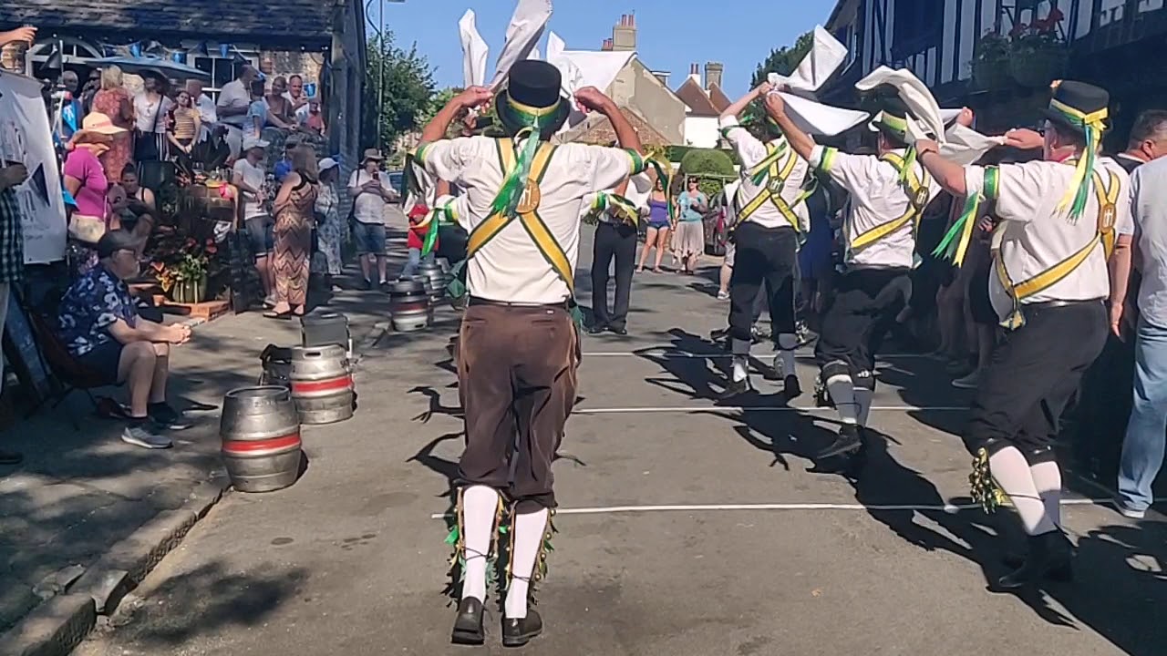 01 - Long Man Morris Men dancing their first dance Windover Hill at the ...