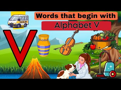 Learn letter V /Abc flashcard / Words that start with letter V with ...