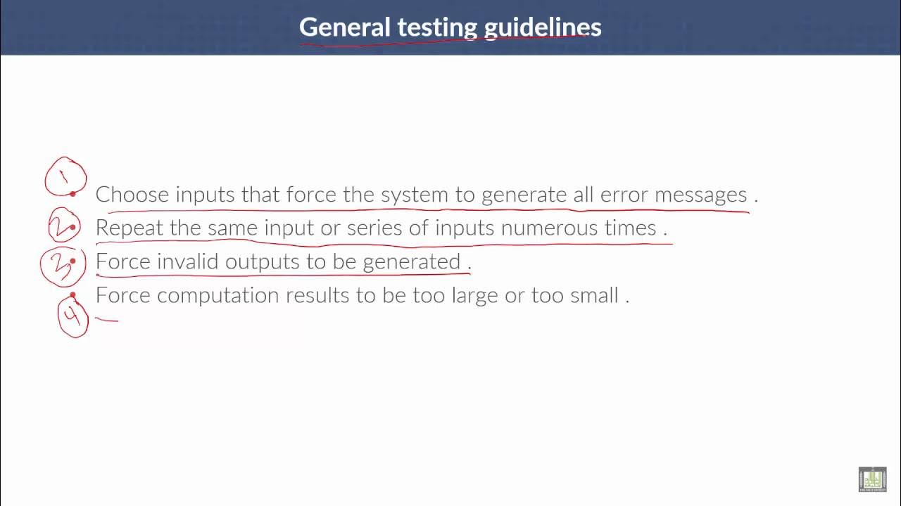 Software Engineering | C7 - L4 | General testing guidelines - YouTube