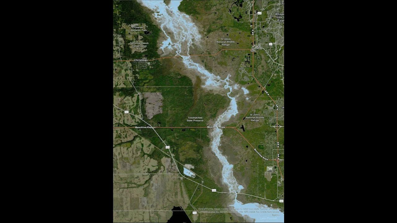 Saint Johns River Relative Elevation Model for Stream Water Level Above ...