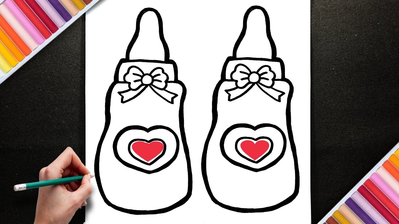HOW TO DRAW A BABY BOTTEL EASY DRAWING FOR KIDS LEARN HOW TO DRAW KIDS ...