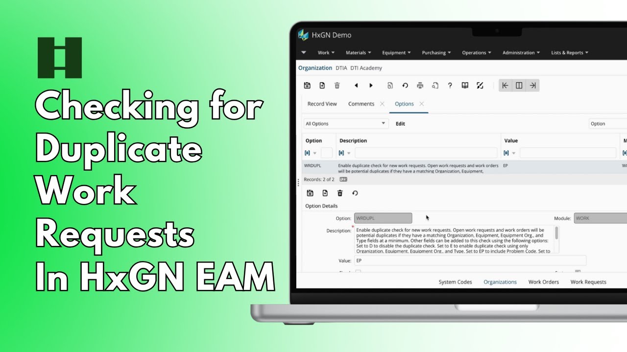 Checking for Duplicate Work Requests in HxGN EAM - YouTube