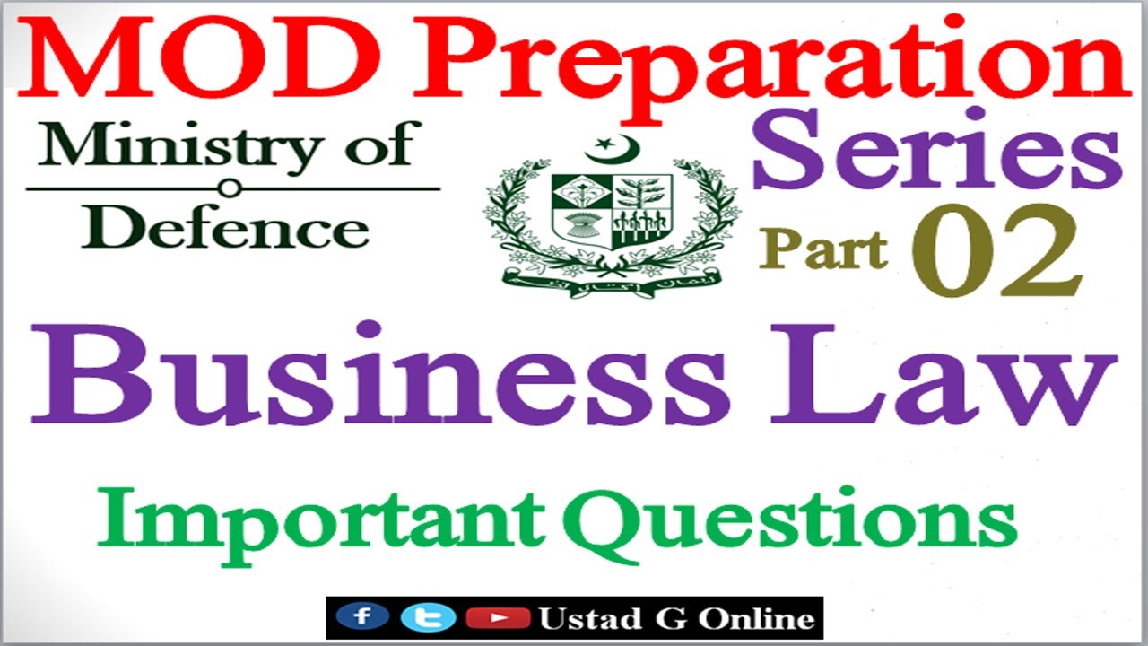 MOD Preparation | Law Portion | Business Law | Company Law | Ministry ...
