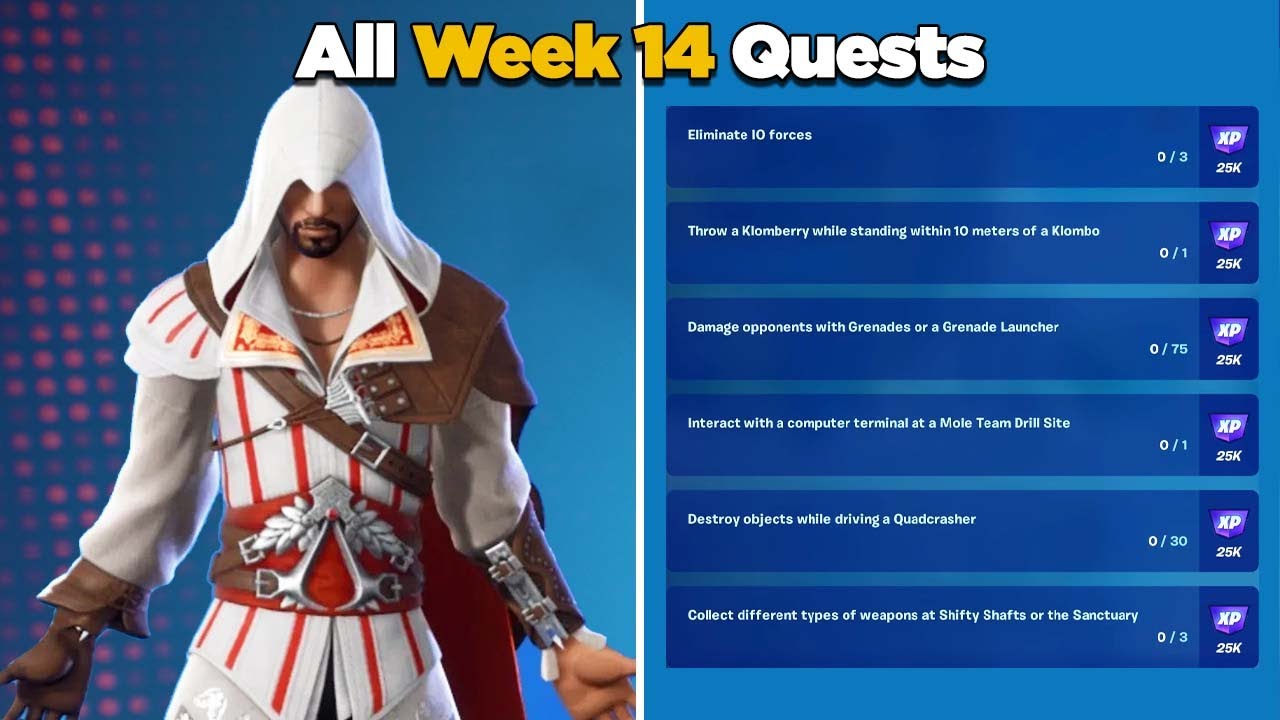 Fortnite All Week 14 Season Quests Guide - Chapter 3 Season 1 - YouTube