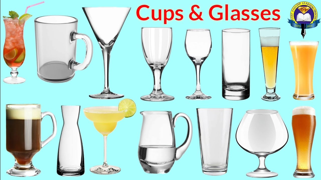 Types Of Glasses | Types Of Bar Glasses | Cups & Glasses Name | Easy ...