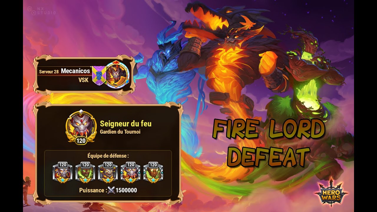 Hero Wars - Tournament of Elements - Fire Lord defeat - Seigneur du feu ...