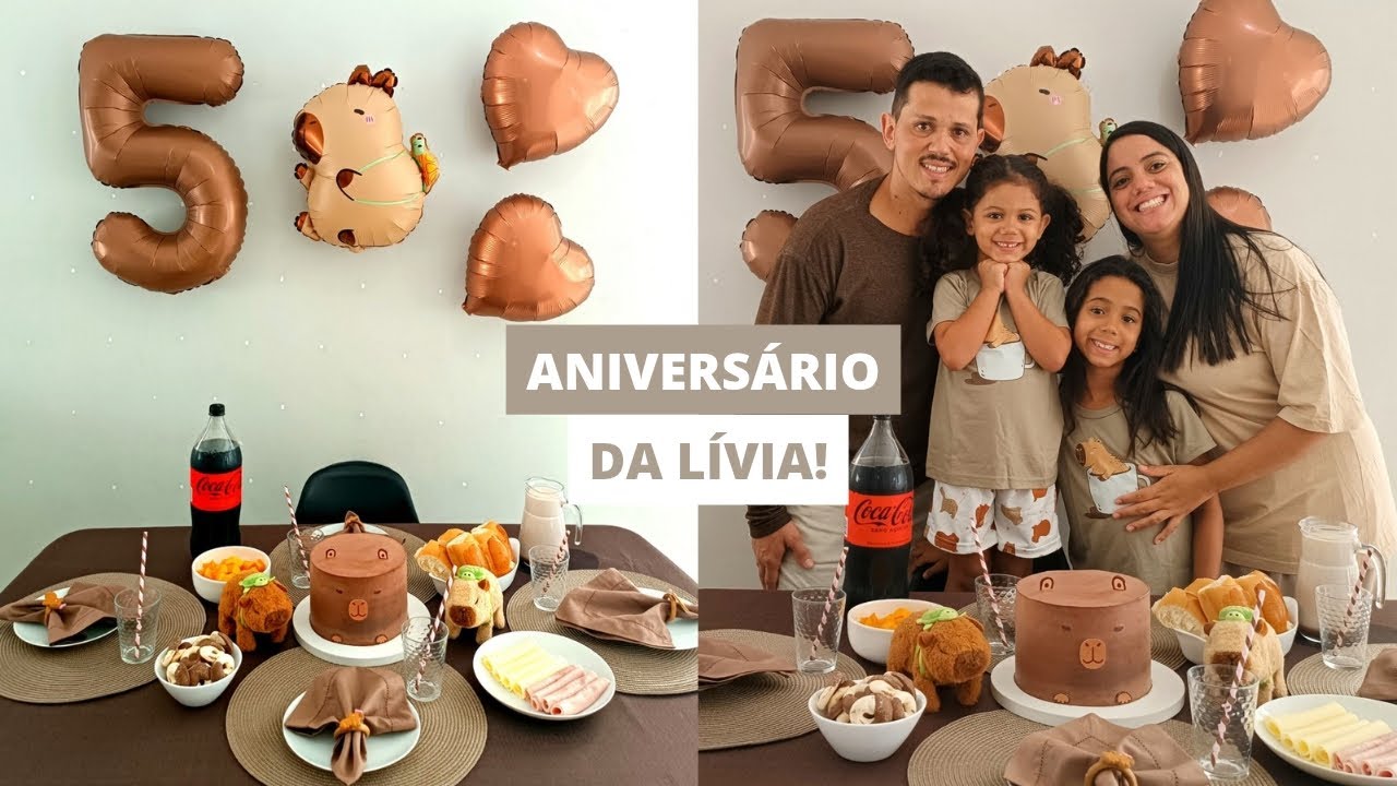 CAFÉ DA MANHÃ DE ANIVERSÁRIO DA LÍVIA! - TEMA DE CAPIVARA | CRISLANE ...