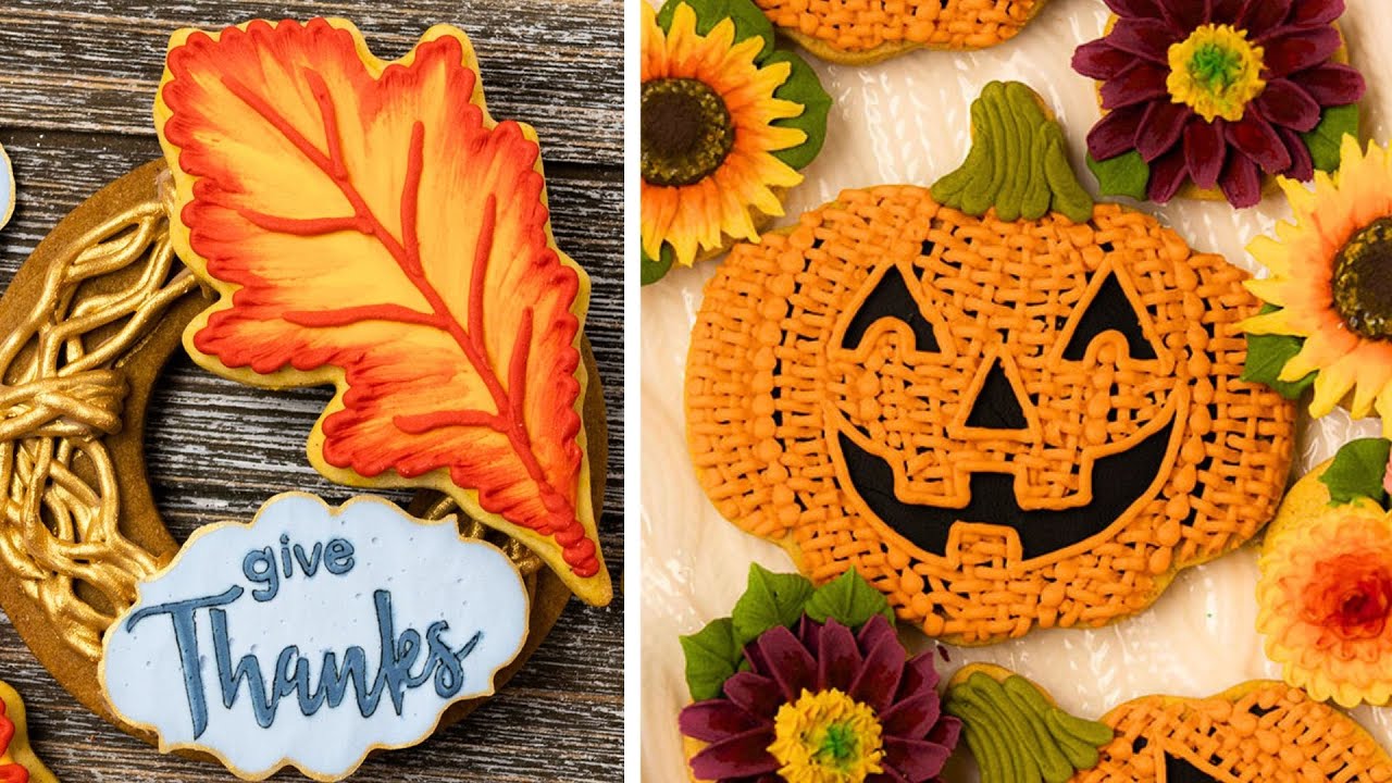 1 Hour Cookie Decorating Ideas For Fall 🍂 - YouTube