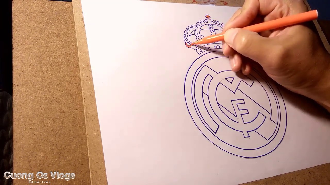 Vẽ logo Real Madrid - Draw logo Real Madrid - YouTube