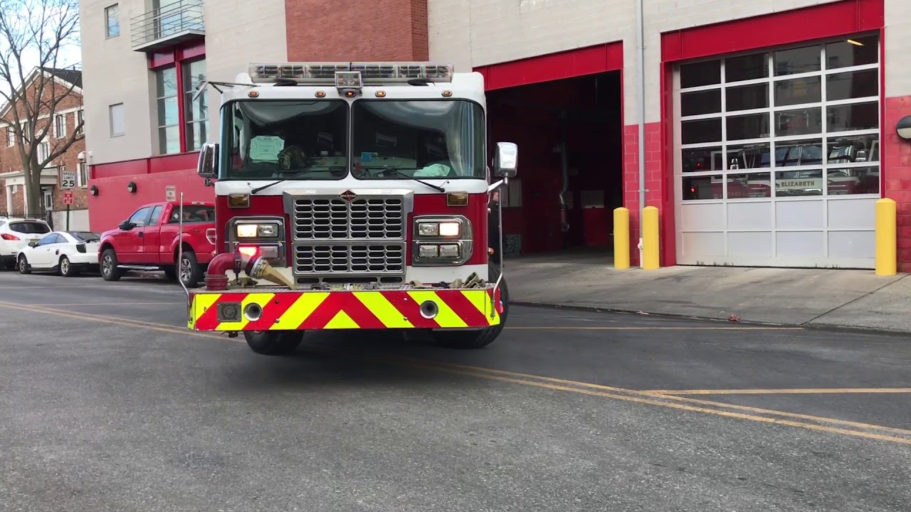 ELIZABETH FIRE DEPARTMENT ENGINE 7 & LADDER 1 RETURNING TO QUARTERS ...