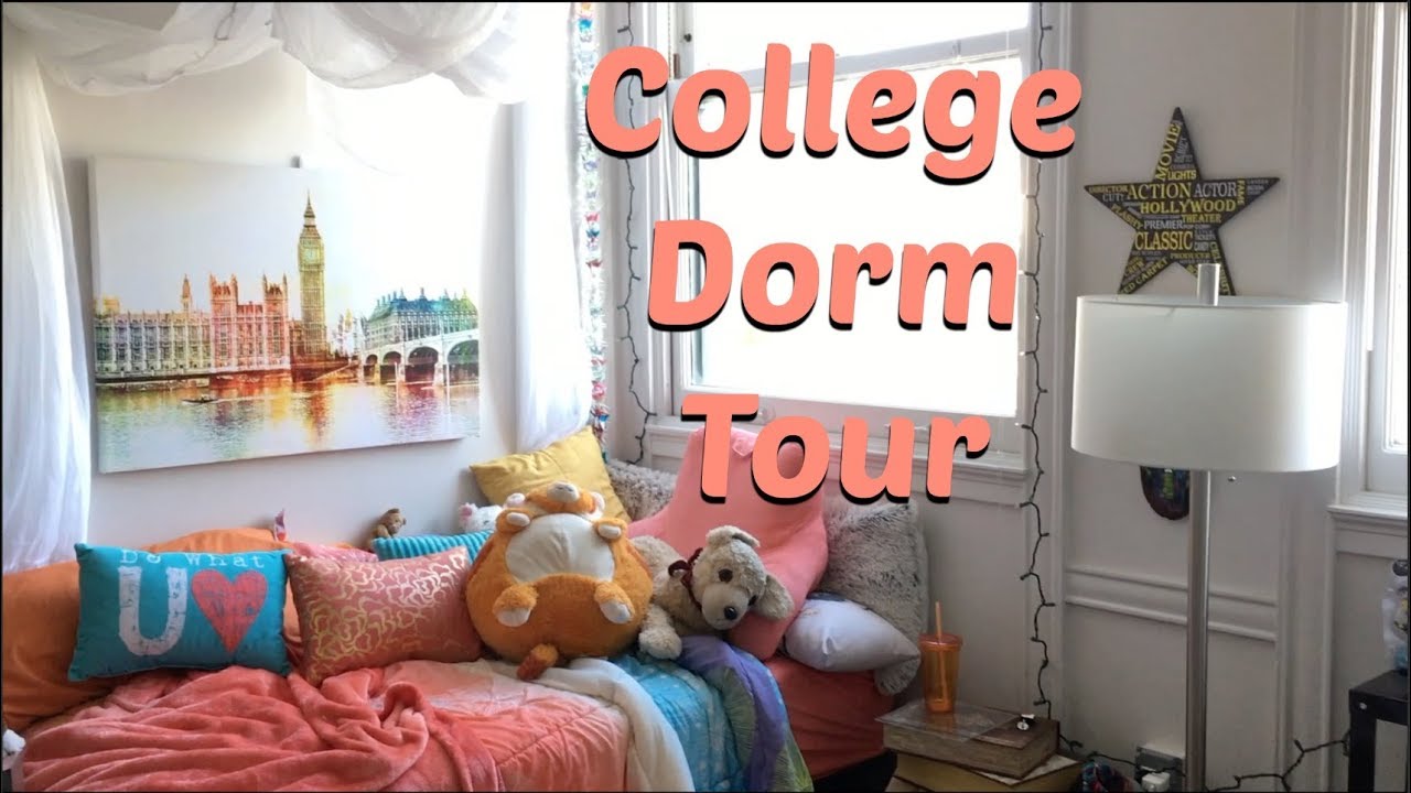 Colorful College Dorm Tour! - YouTube