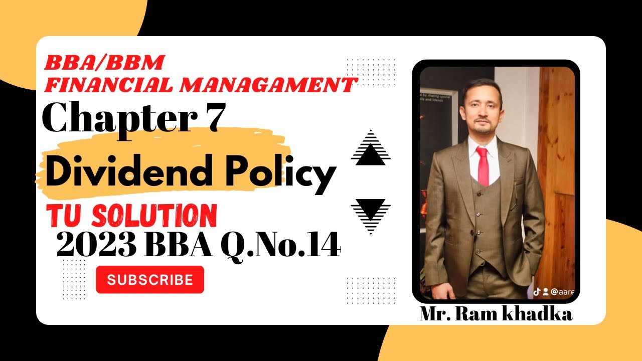 [2023 Q.No. 14]BBA/BBM:Chapter 7: Dividend Policy - YouTube
