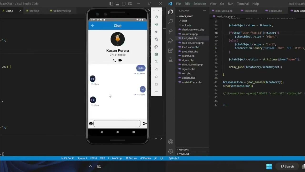 React Native Chat Application | Chat Page| Java Institute | Hiranya Semindi - YouTube