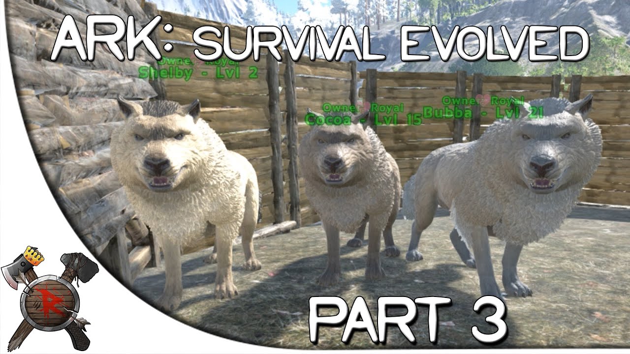 Ark: Survival Evolved Gameplay - Part 3: "DIREWOLF PACK IN ACTION ...