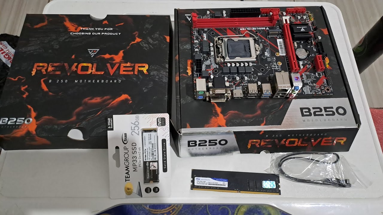 motherboard varro B250 revolver unboxing dan review LGA 1151 - YouTube