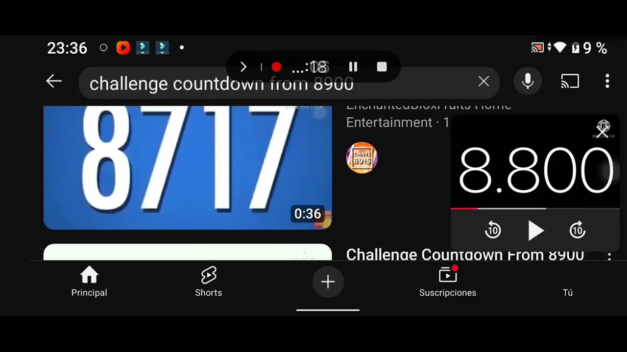 Challenge countdown from 9000 - YouTube