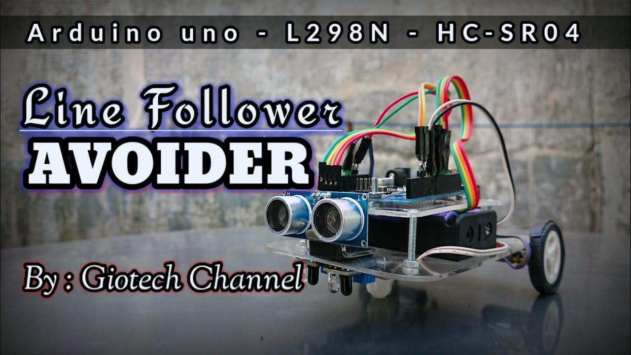 Arduino Project Line Follower Avoider Using Ultrasonic Sensor Hc Sr04 Youtube