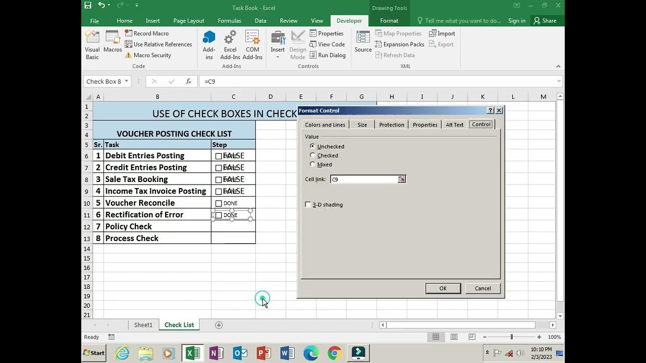 Interactive Checklist using Checkboxes - YouTube