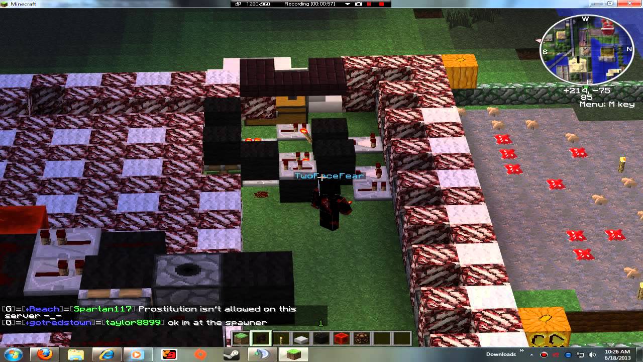 team extreme minecraft Fire Work Area Prep. - YouTube
