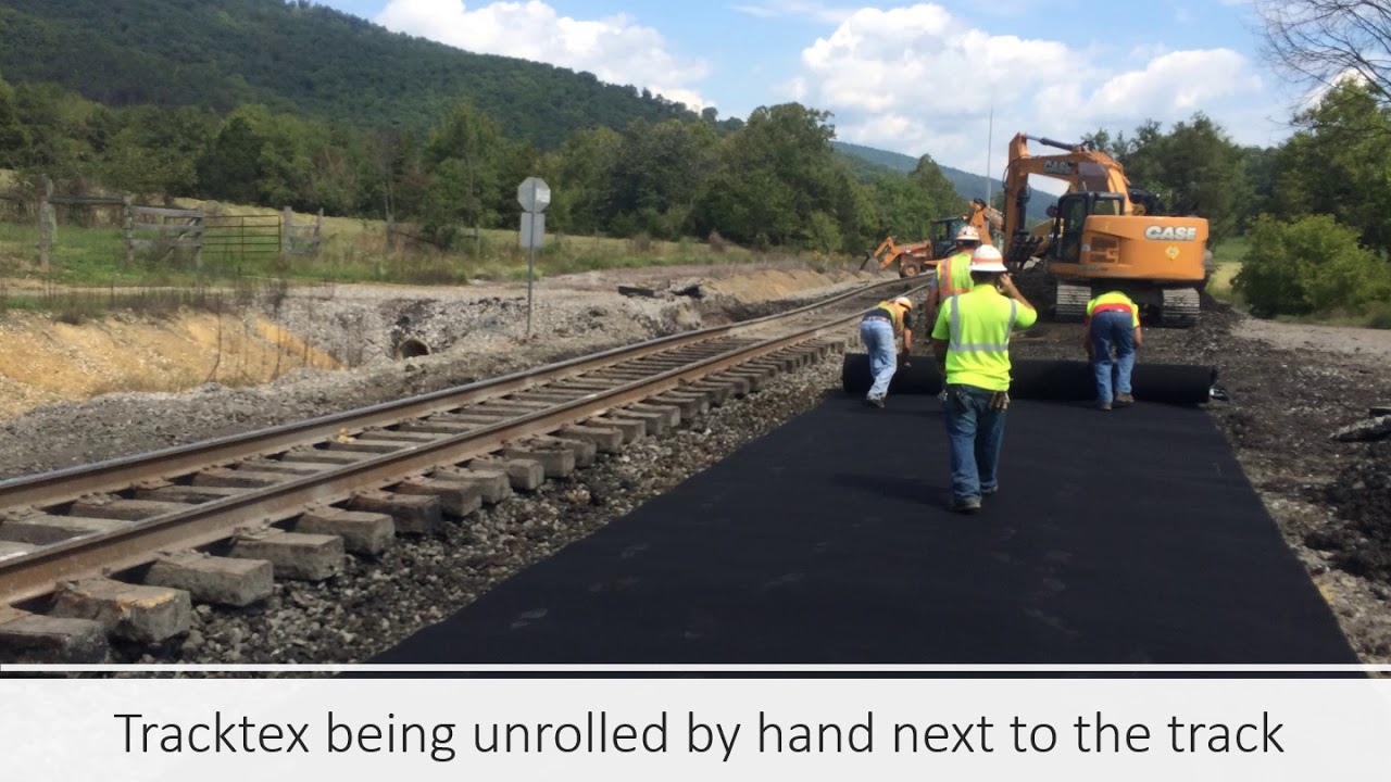 Tracktex, the antipumping solution for railroad trackbeds. - YouTube