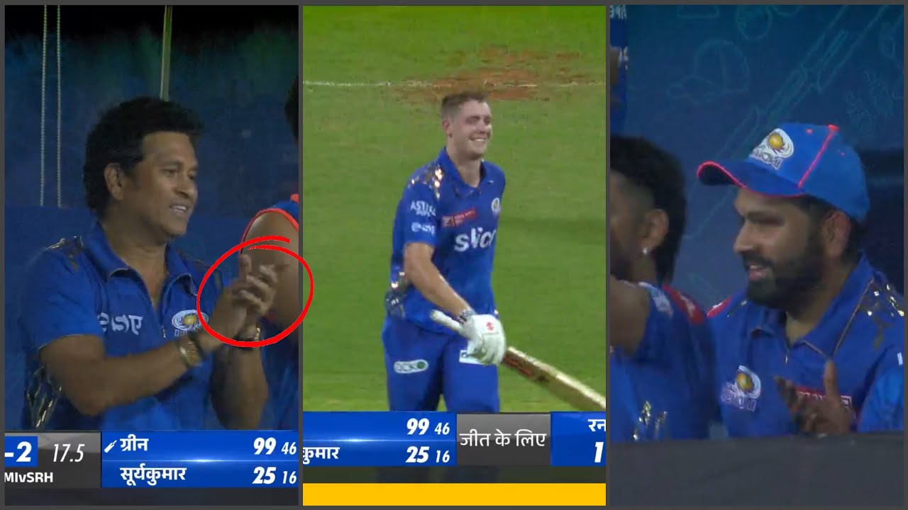 Sachin tendulkar and Rohit sharma’s amazing reaction on Cameron Green ...