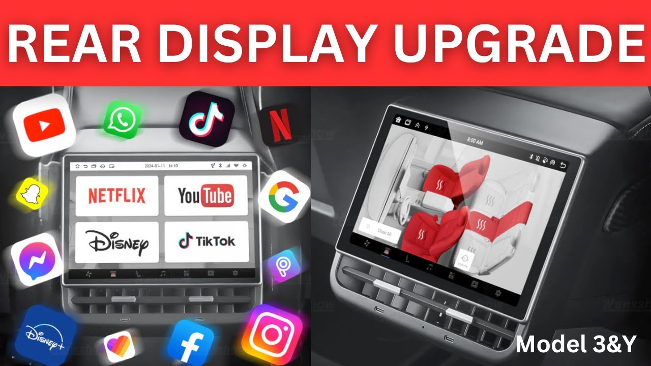 LARGEST Rear Display for Tesla Model 3/Y! 5-Minute Install - YouTube