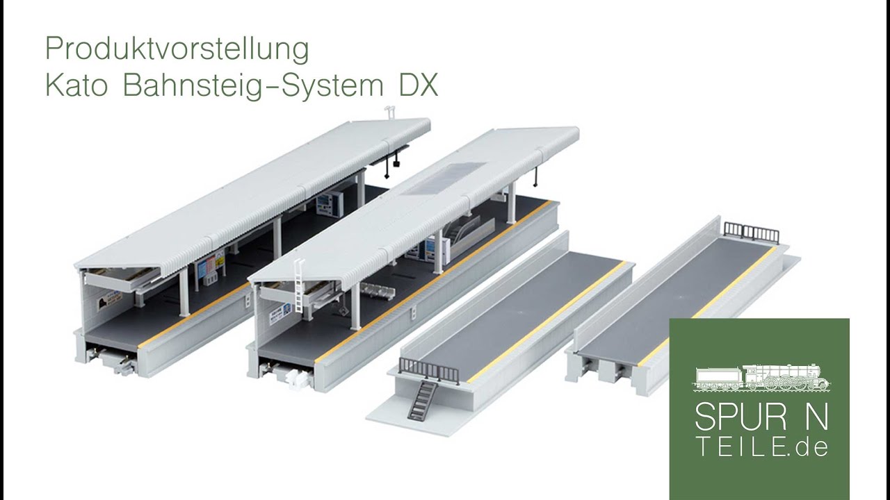 Spur N: Kato Scenery Bahnsteig System mit LED-Beleuchtung - YouTube