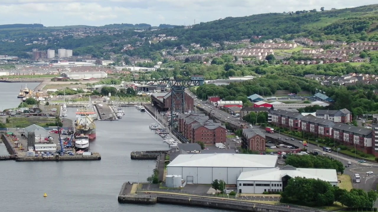 Birds eye view of Greenock from Mavic 2 zoom 4x zoom - YouTube